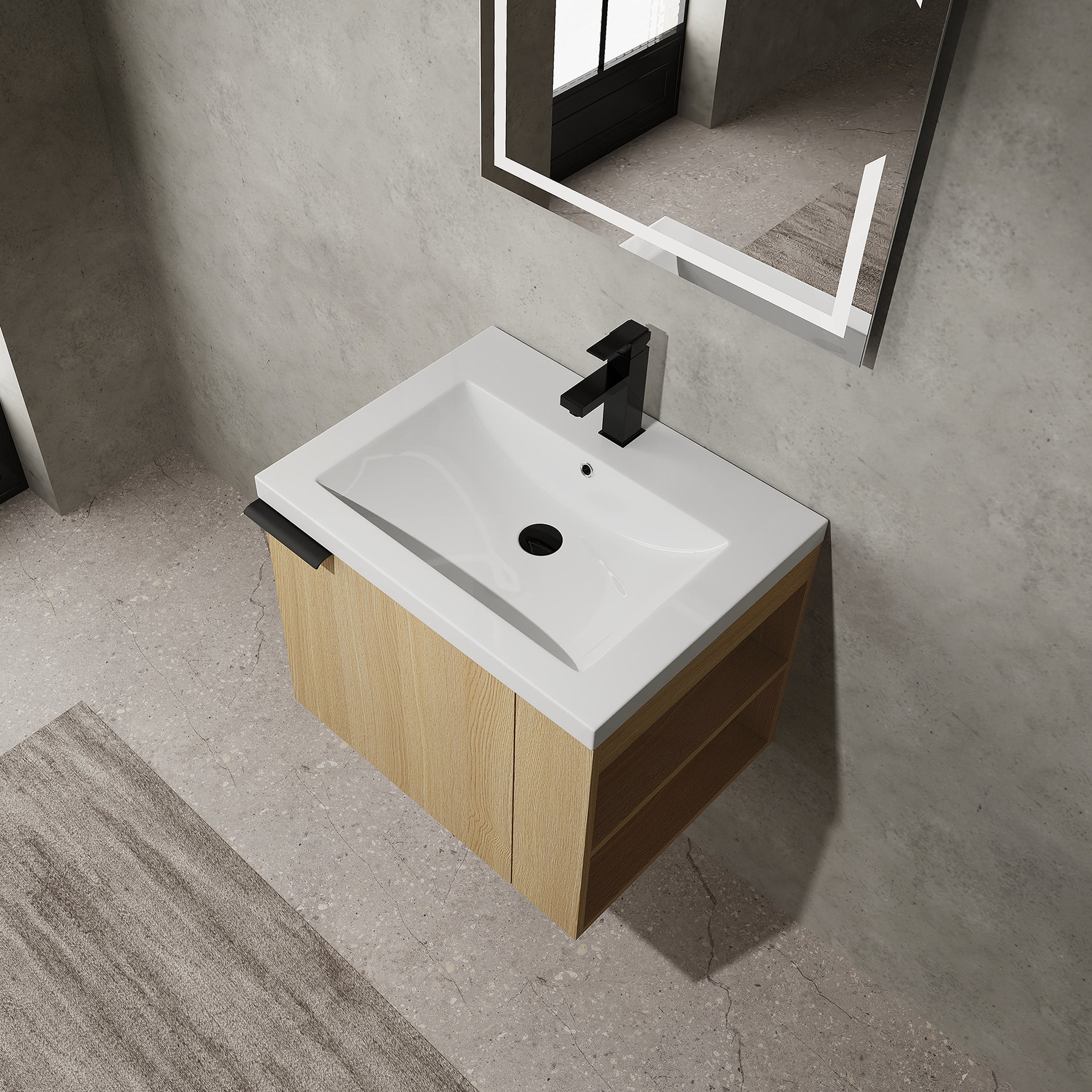 Ebern Designs 24 "Bathroom Vanity Sink Combo for big Space,Modern ...