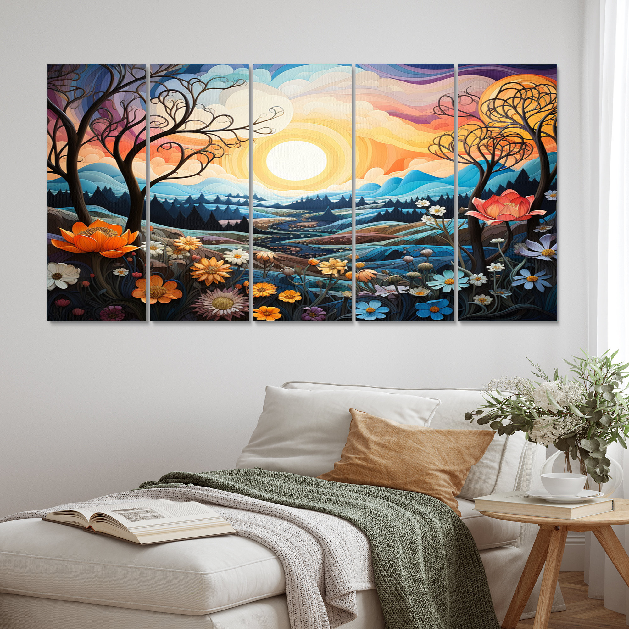 Winston Porter Sian Art Mandala Sky III On Canvas 5 Pieces Print | Wayfair