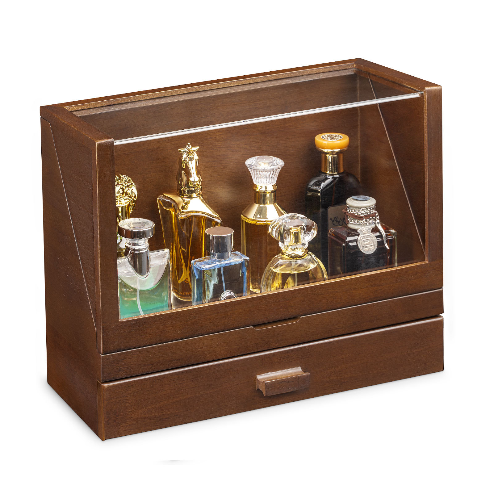 Hokku Designs Cologne Organizer, Wood Cologne Stand With Drawer, Large ...