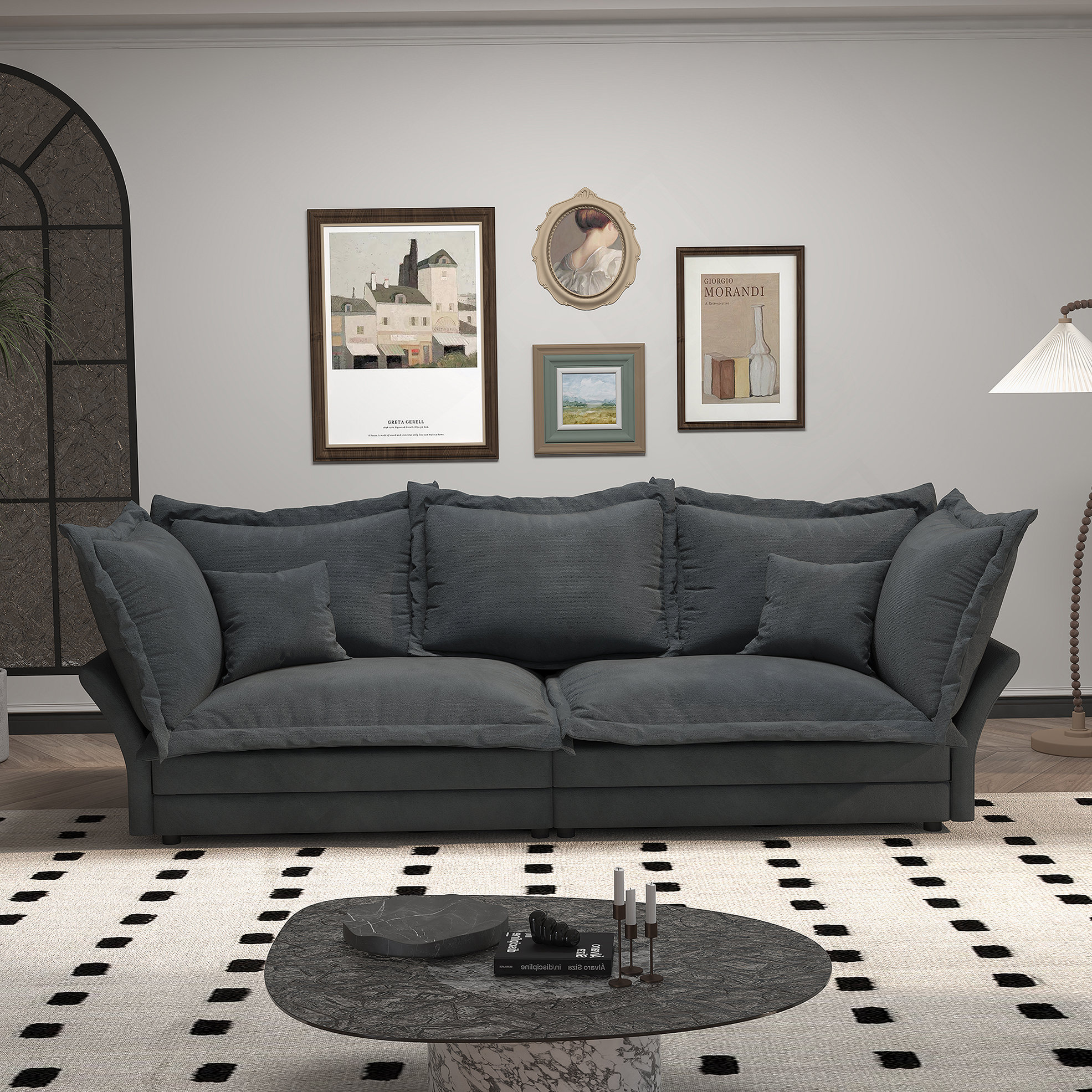 BOSTINS Comfortable Convertible Sofa With Soft Pillows And Versatile ...