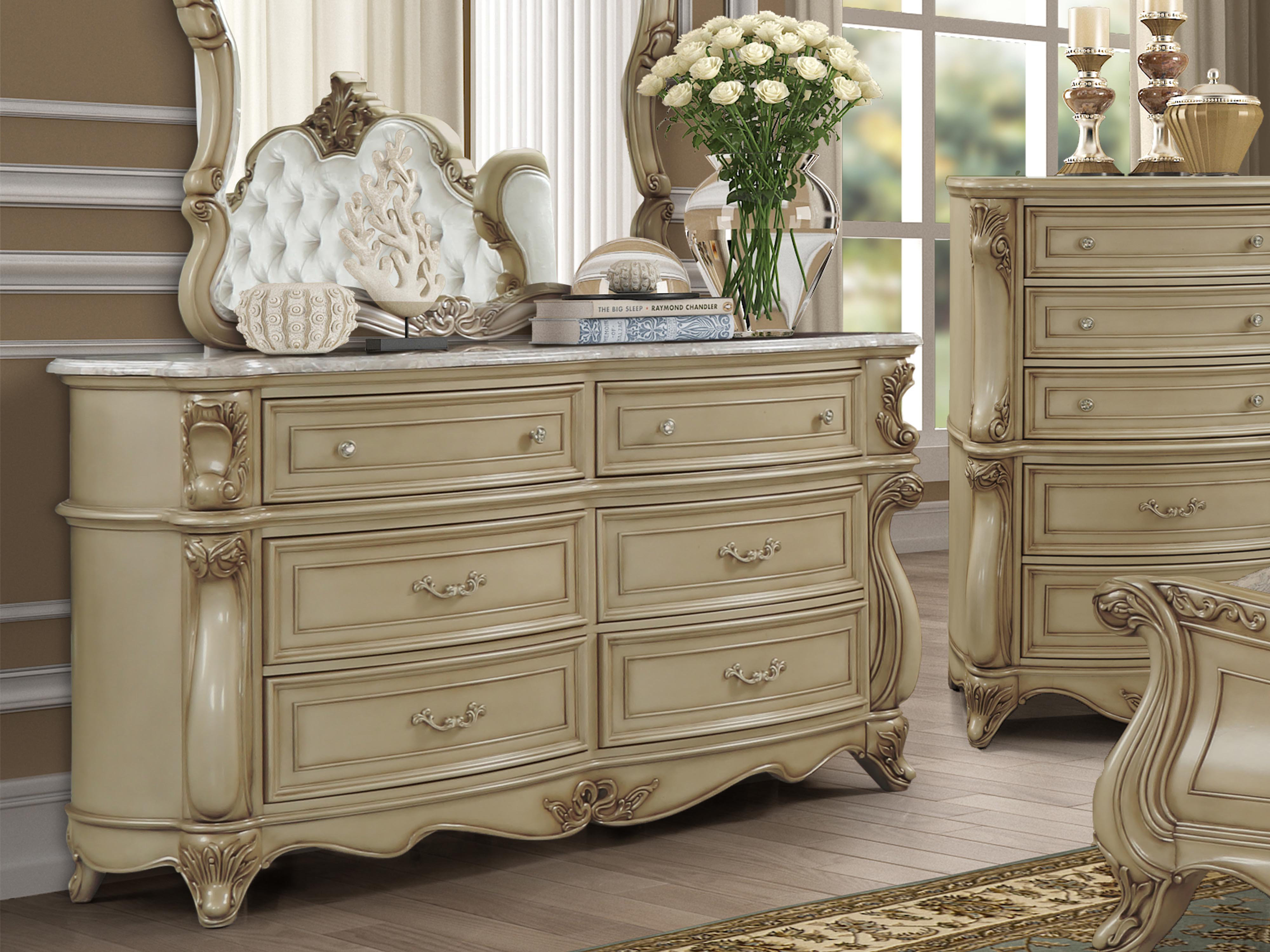 Royal Classics Monique 6-Drawer Solid Wood Dresser & Reviews | Wayfair