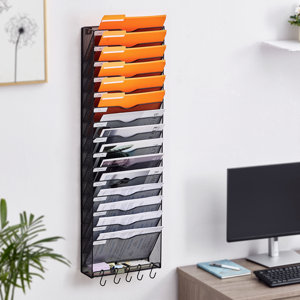 Inbox Zero File Wall Rack Mesh Wall File Holder 1-Piece 16 Pockets for ...