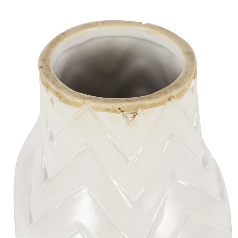 Langley Street® Porcelain Ceramic Decorative Vase with Brown Base ...