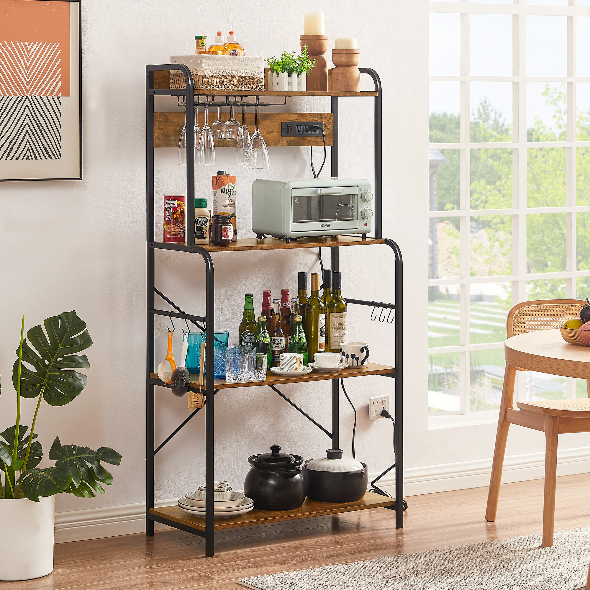 17 Stories Patchettly 31.49'' Steel Standard Baker's Rack with Microwave Compatibility | Wayfair