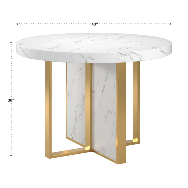 Kingstown Home Roman Round Marble Dining Table & Reviews | Wayfair