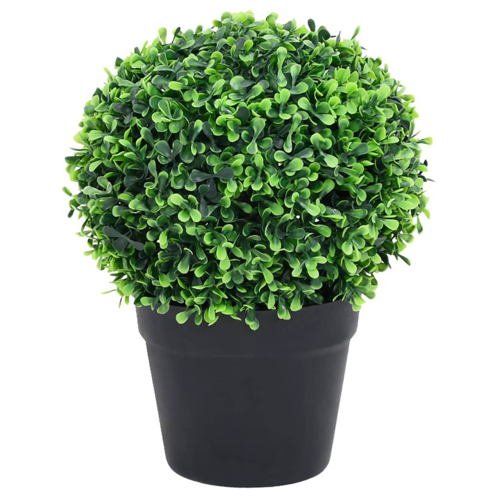 Primrue Artificial Topiary Ball Ball Shaped Fake Boxwood with Pots ...