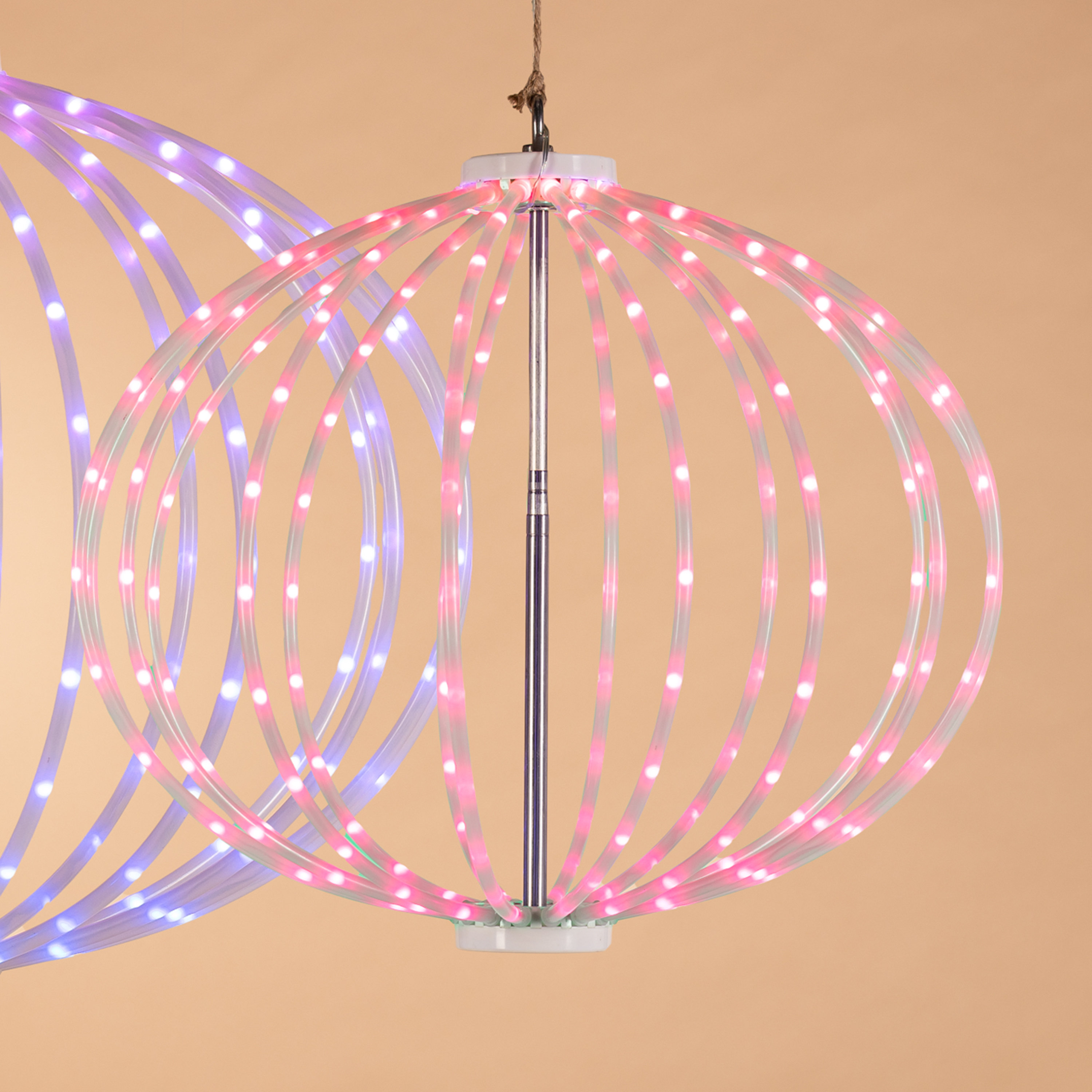August Grove® Diameter Electric PVC Tube Sphere with 128 Smart LED ...