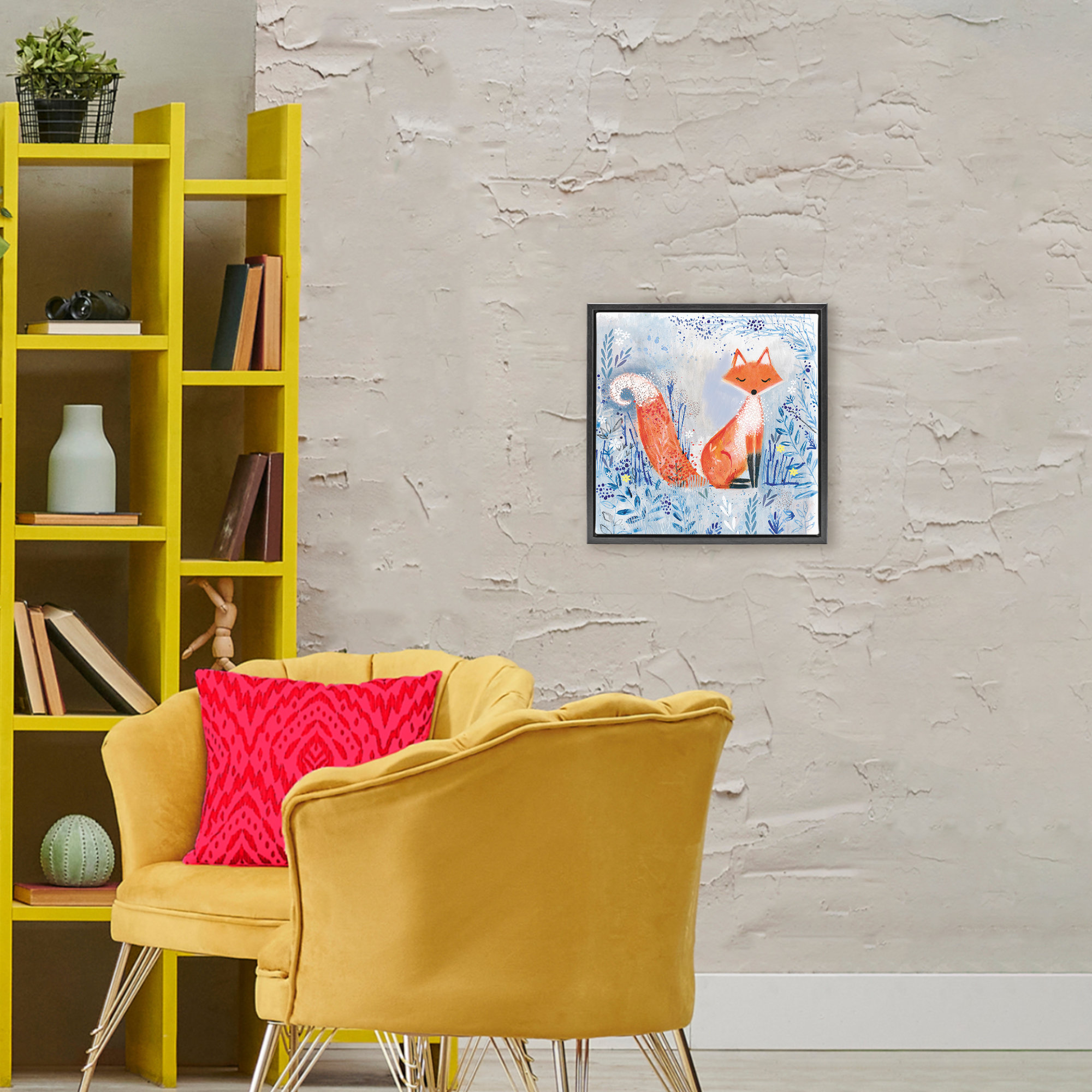Latitude Run® Whimsical Fox Nature Collage Floating Frame, design by ...