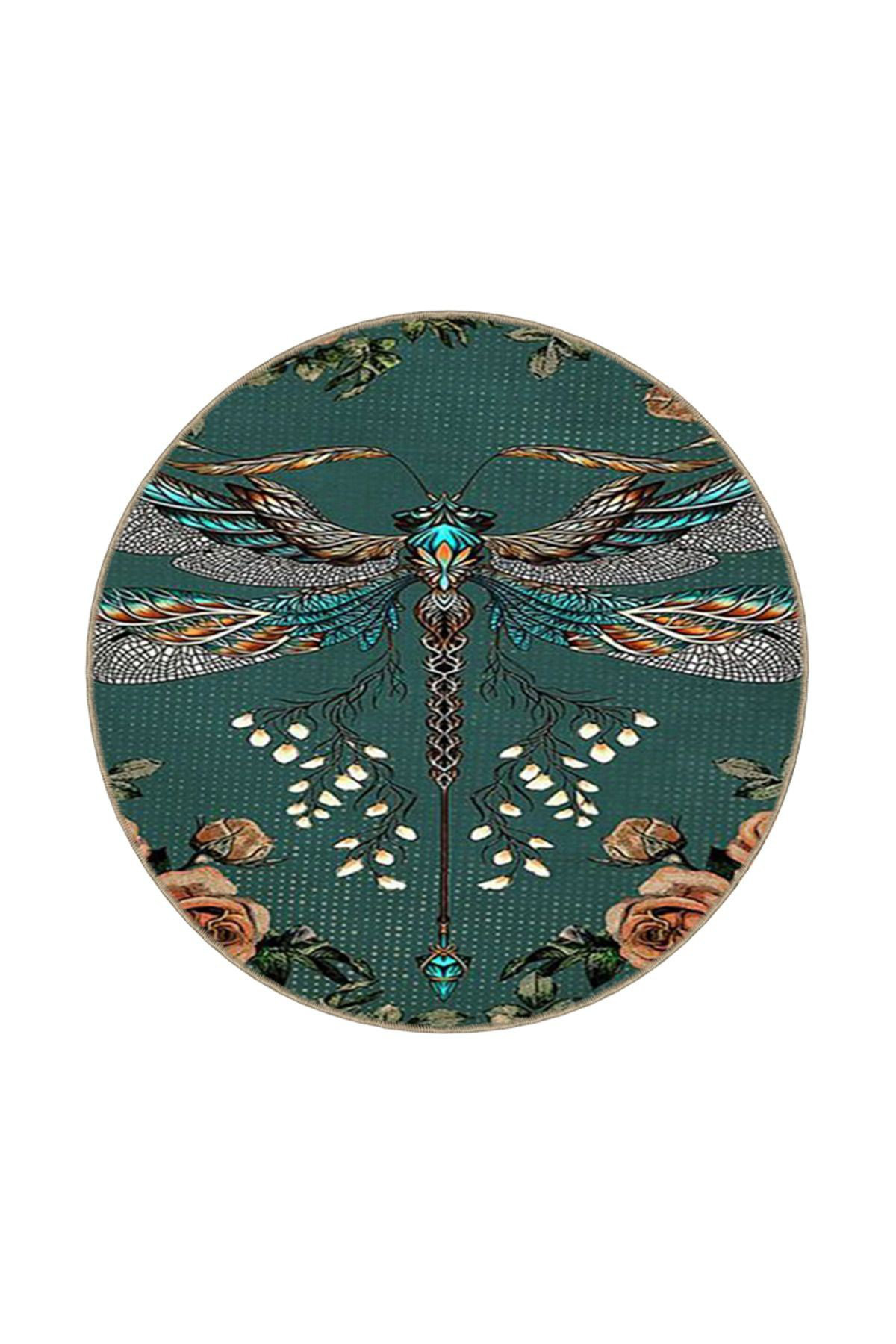 Hokku Designs Green Toned Flying Butterfly Motif Patterned Modern ...