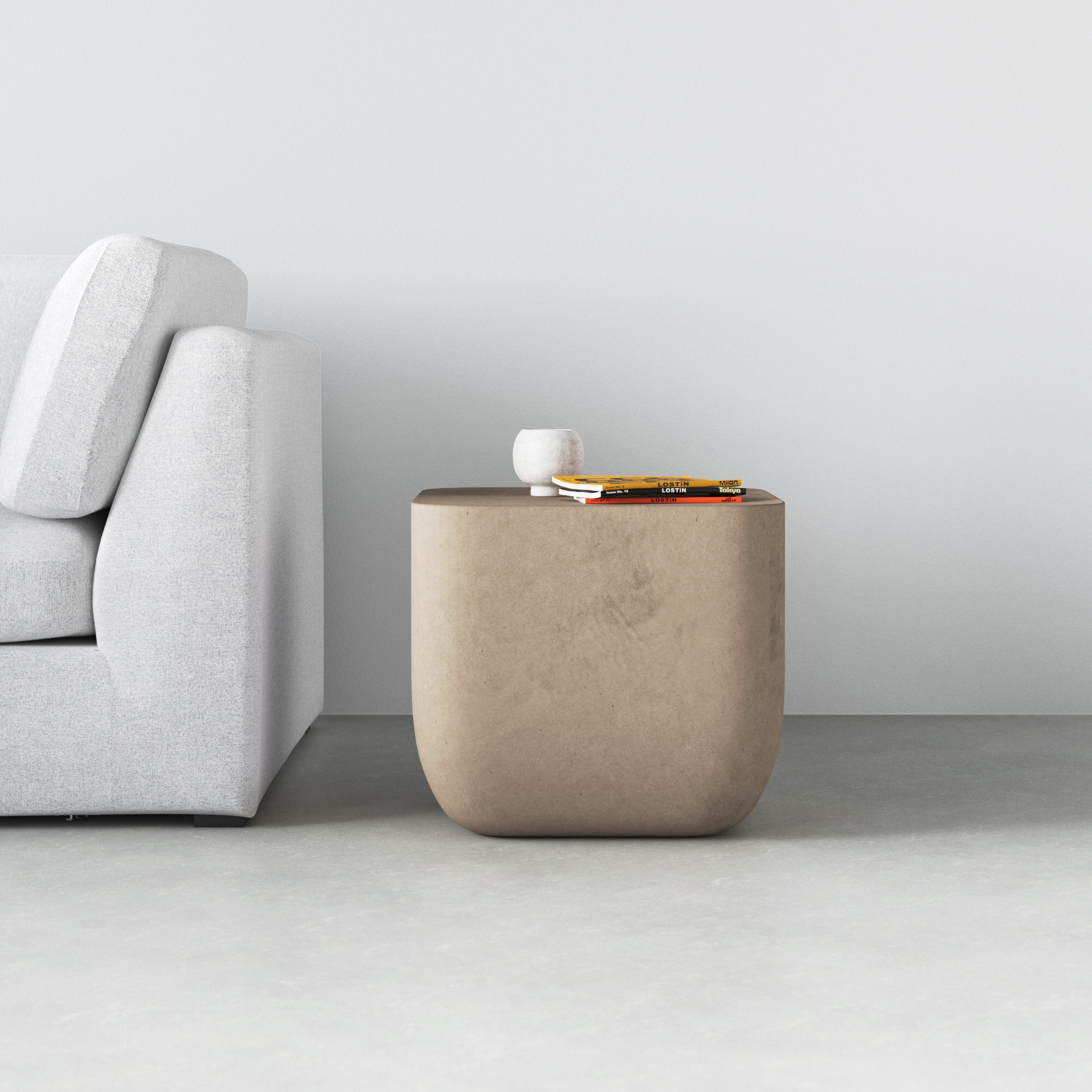 AllModern Elise Concrete Block End Table | Wayfair