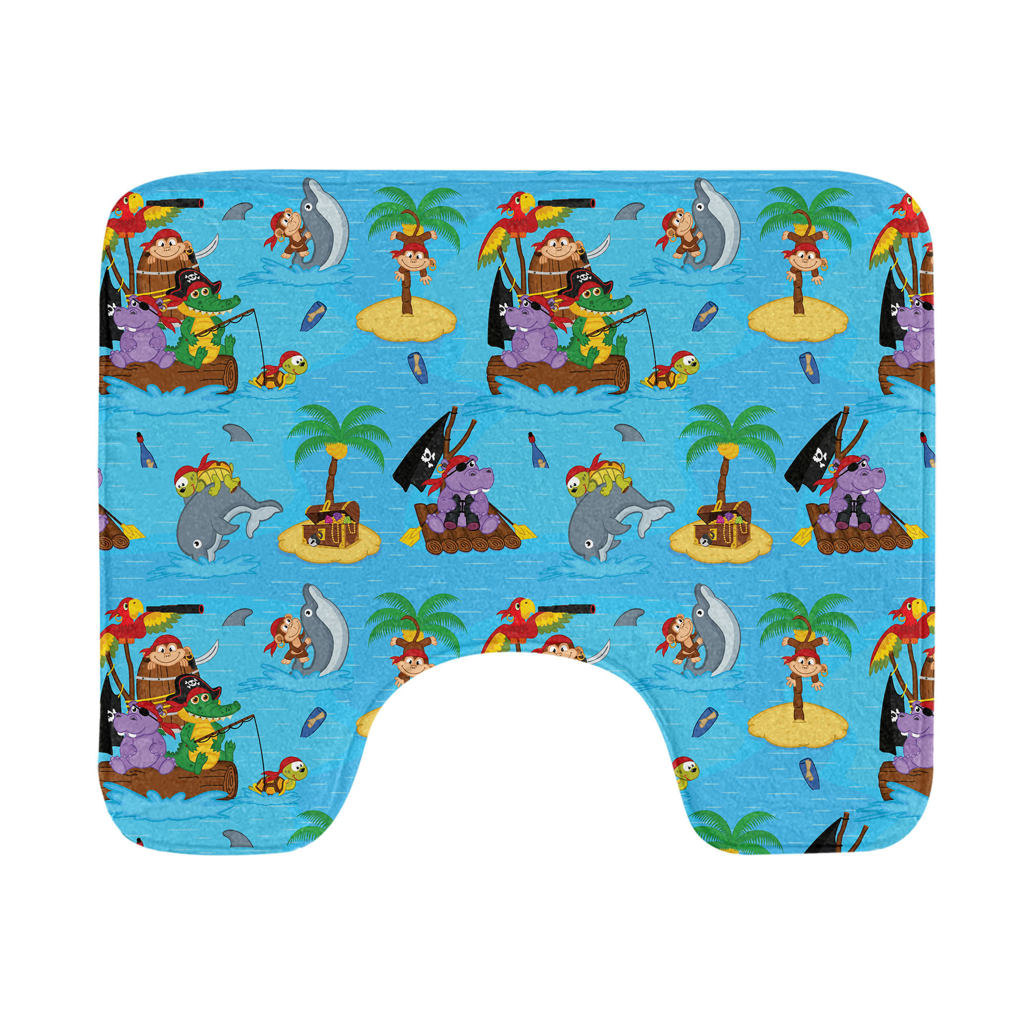 East Urban Home Pirates Toilet Mat U-Shape Bathroom Rug 20" Multicolor ...