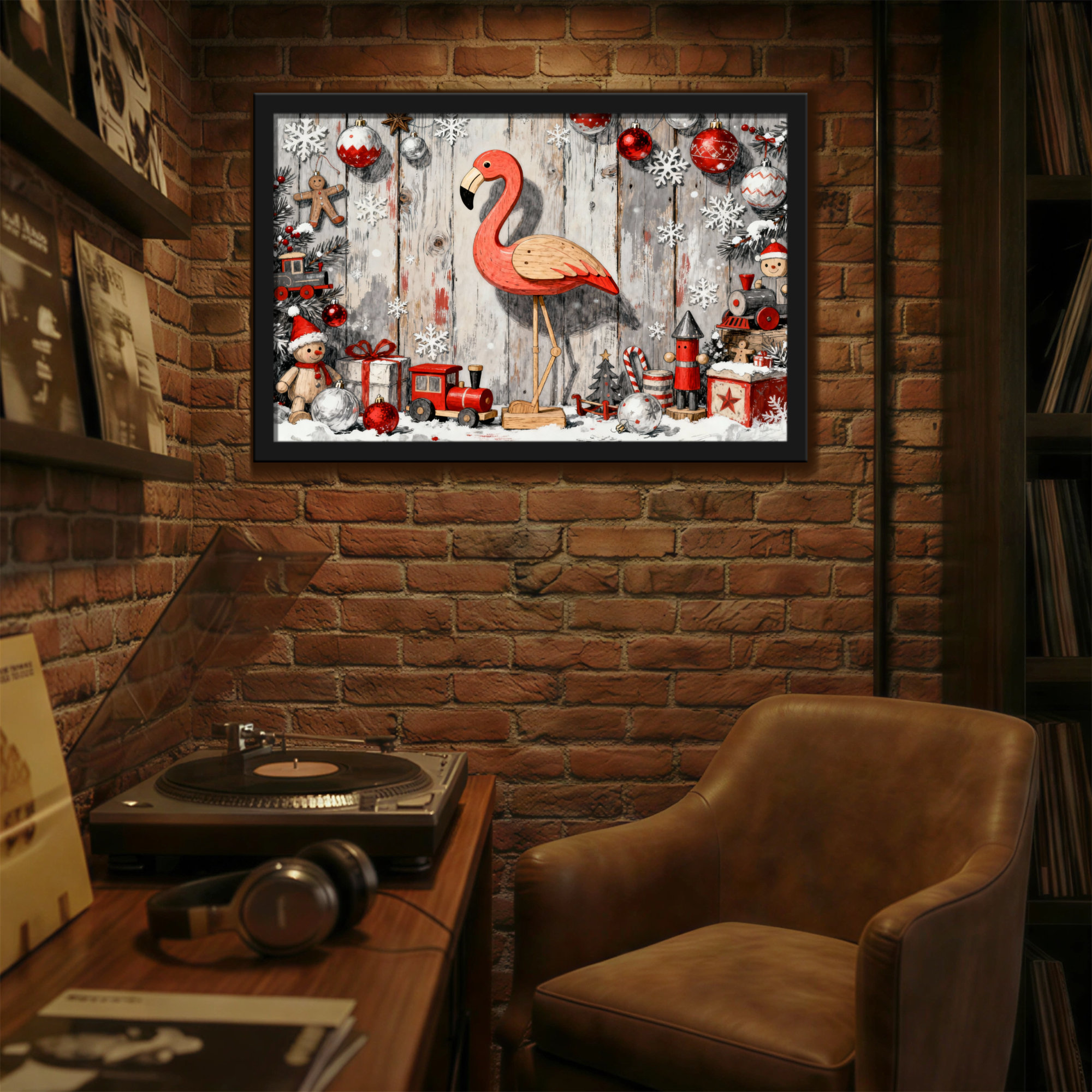 August Grove® Christmas Flamingo Christmas Decorations Holiday Scene ...