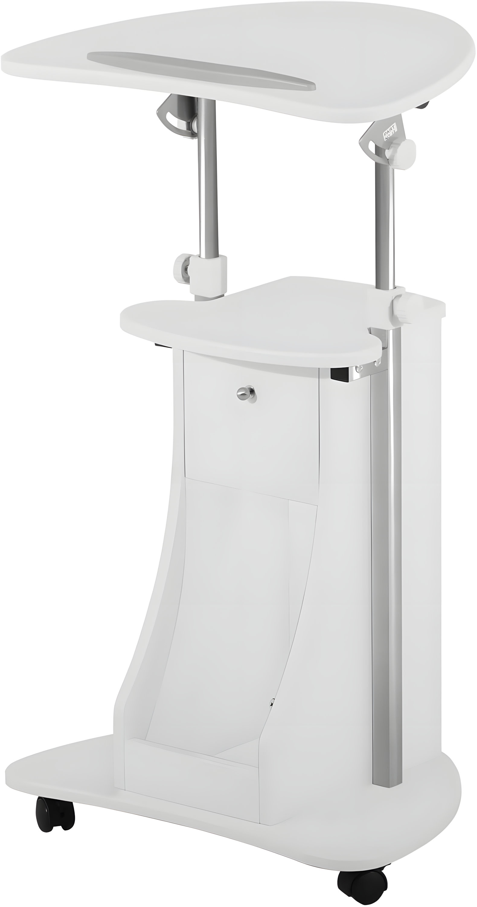 caimen Adjustable Height Rolling Laptop Cart With Storage, Mobile Sit ...