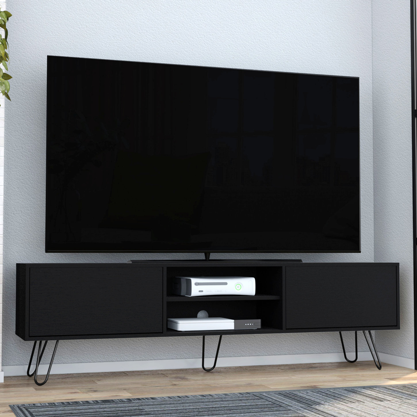 George Oliver Tv Stand, Entertainment Unit With Hairpin Legs - Wayfair ...