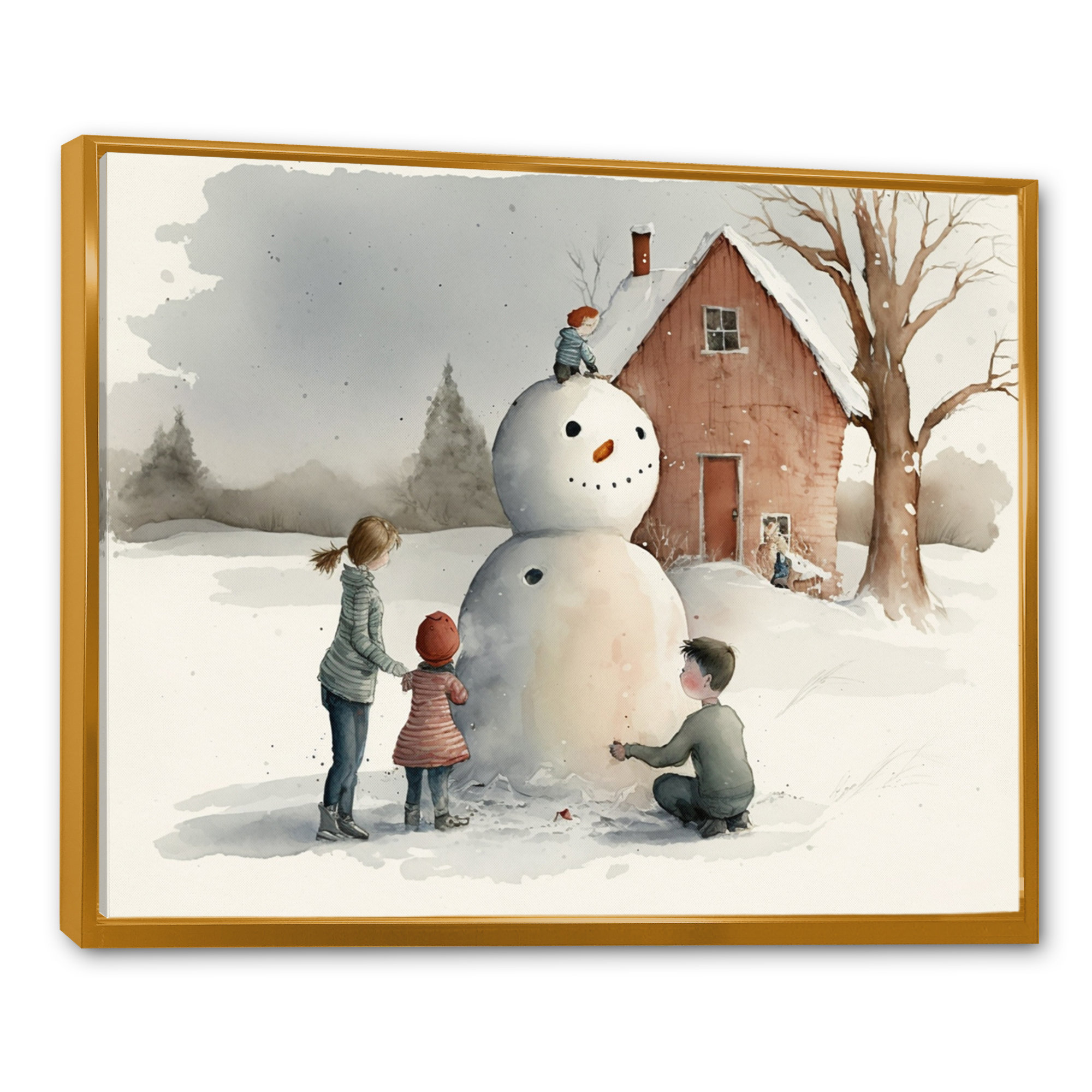 The Holiday Aisle® Kids Playing In The Snow II Kids Playing In The Snow ...
