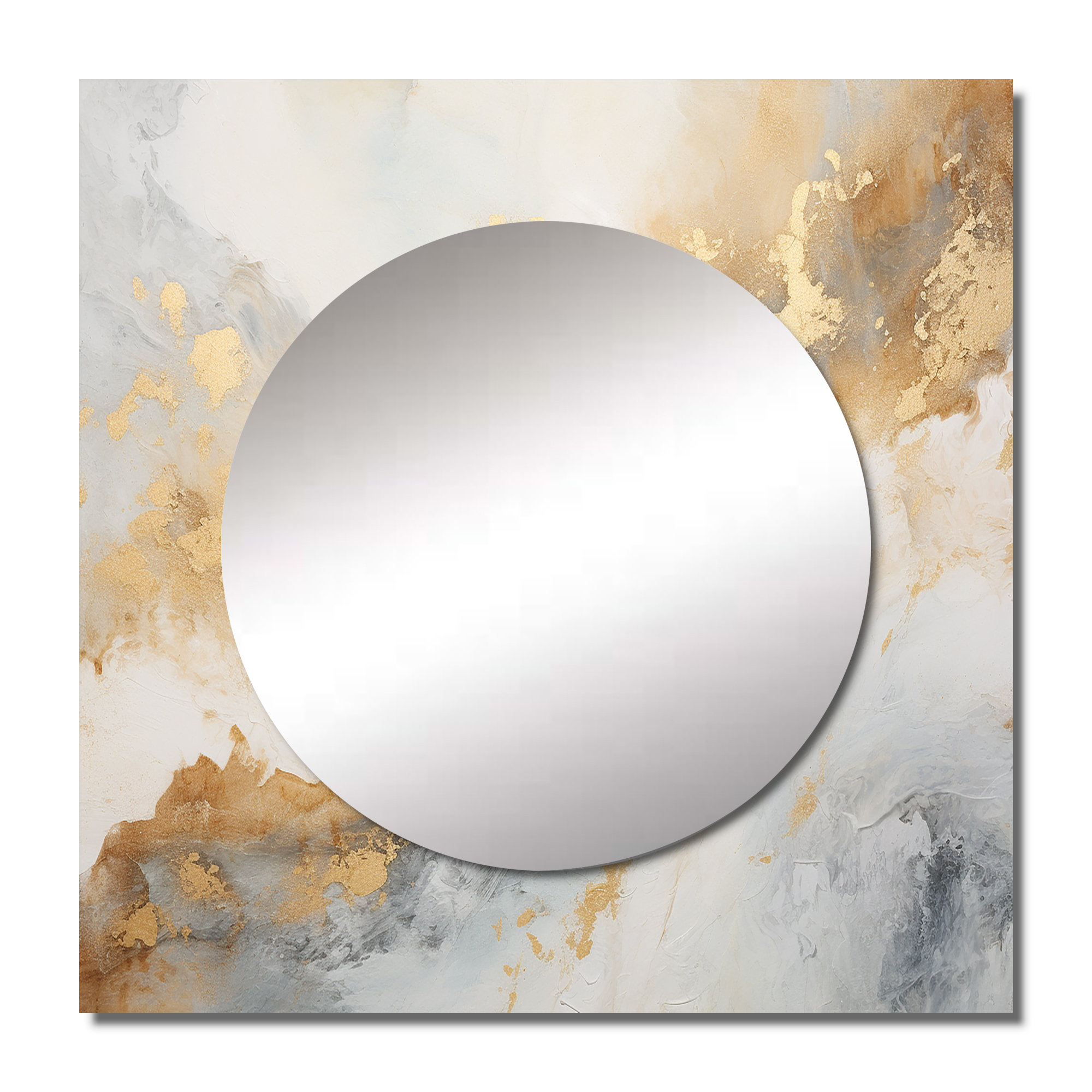 East Urban Home Gundhild - Gold And White Magic Marble Geode III ...