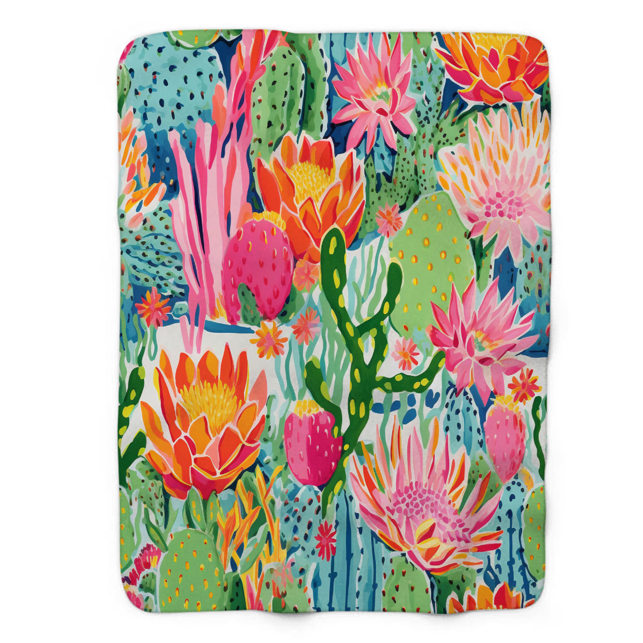 MentionedYou Preppy Cactus Decor - 1 Piece Premium Sherpa Blanket | Wayfair