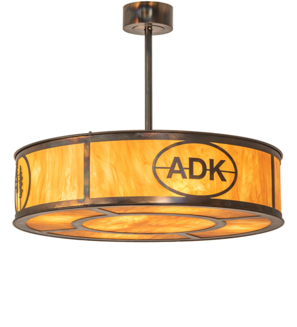 Loon Peak® 36.5" Wide Personalized Adirondack Bank Pendant | Wayfair