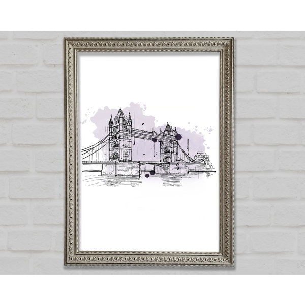 Rosalind Wheeler Tower Bridge Outline 6 - Single Picture Frame Print ...