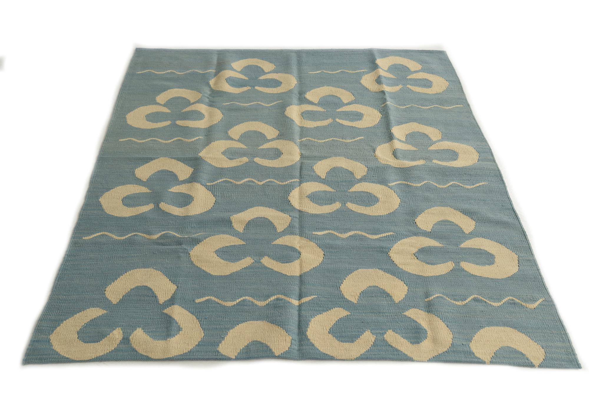 Unique Loom Kilim Modern Light Blue Rug | Wayfair