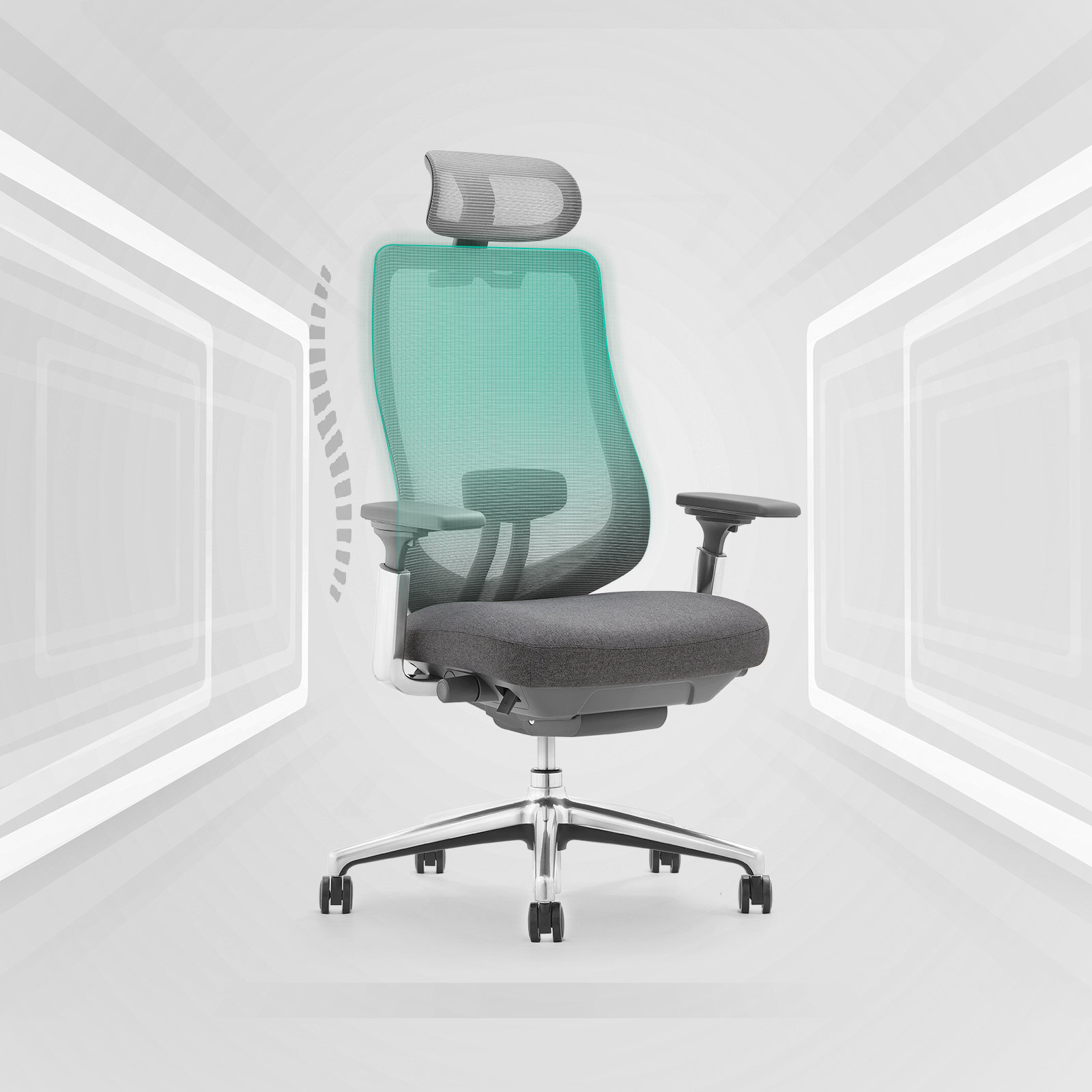 Inbox Zero High Back Ergonomic Swivel Desk Chair Mesh-Adjustable Seat ... Inbox Zero High Back Ergonomic Swivel Desk Chair Mesh-Adjustable Seat ...