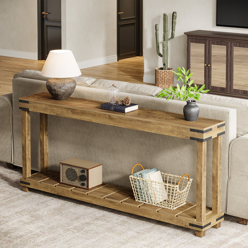 Millwood Pines 70.9 Inch Extra Long Console Table Rustic Sofa Table ...
