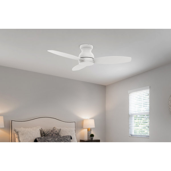 Wrought Studio™ 48 Inch Indoor Flush Mount Ceiling Fan without light ...