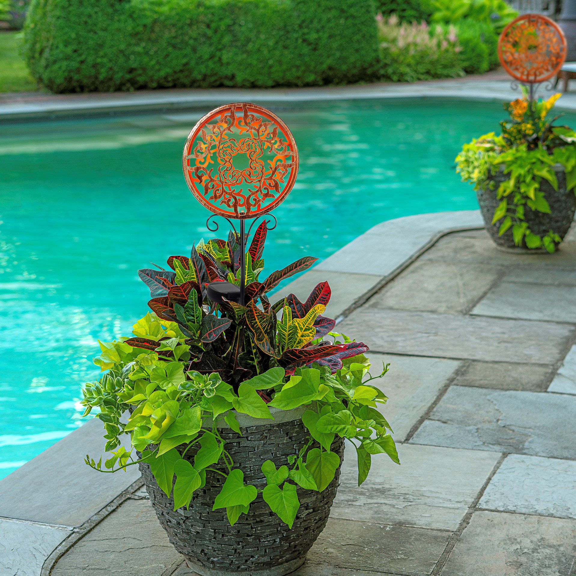 Arlmont & Co. Kerren Petals & Sun Solar Powered LED Garden Stake Set ...