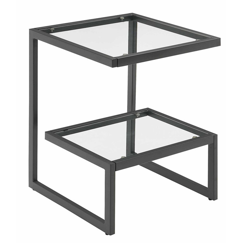 Ebern Designs Glass Abstract End Table & Reviews | Wayfair