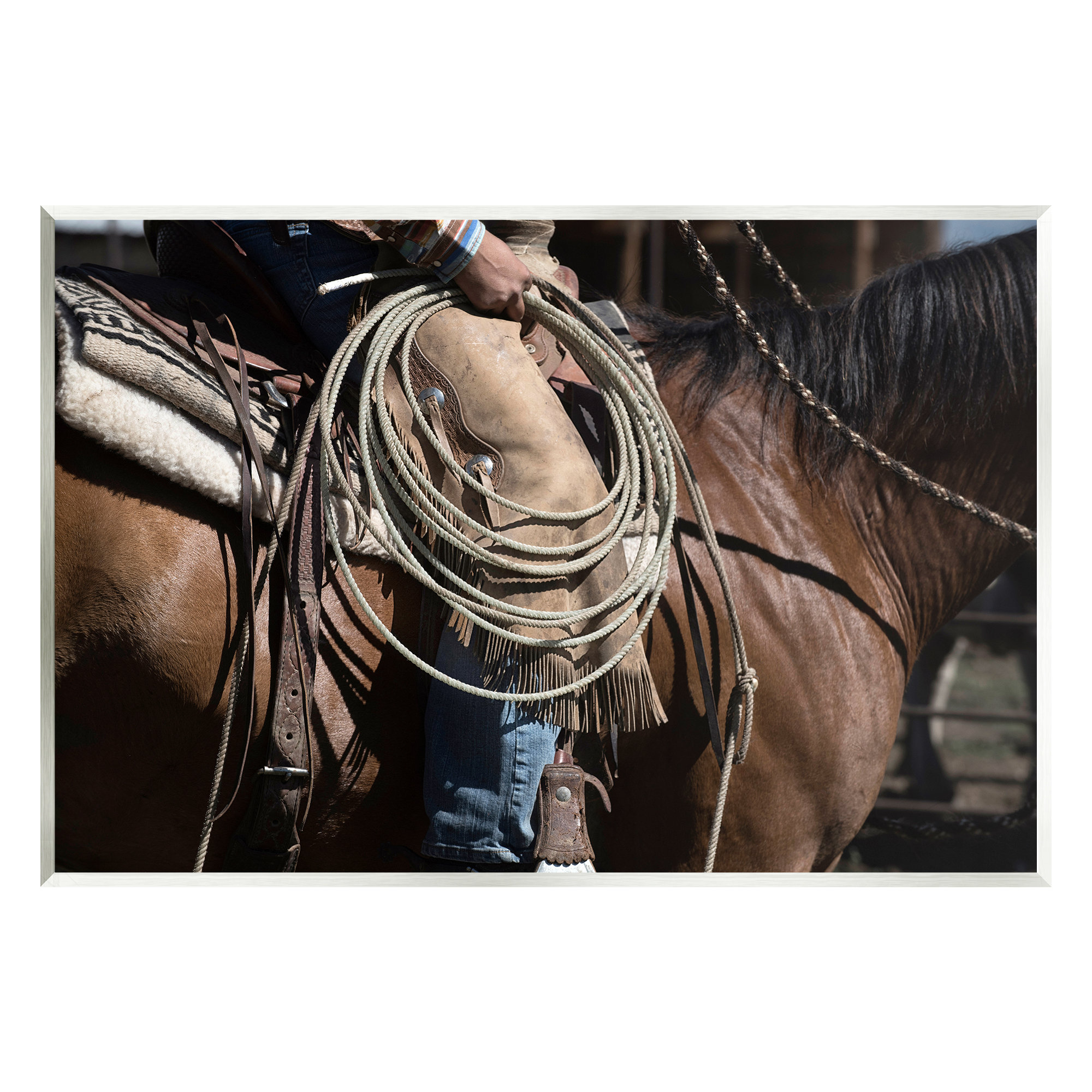 Stupell Industries Ax-167-Wood Southwestern Cowboy And Lasso On MDF by ...
