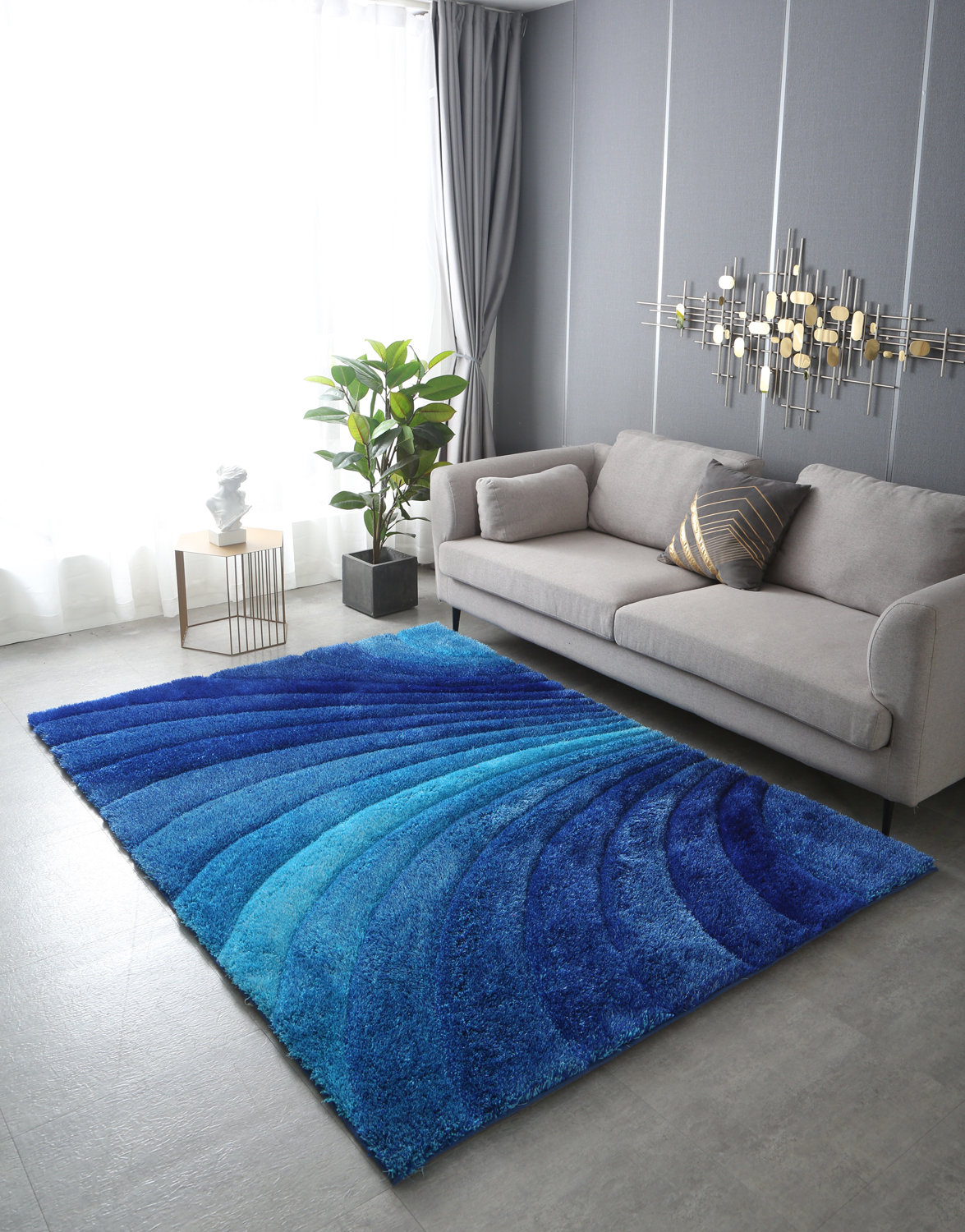 Orren Ellis Magaret Hand-Tufted Blue Area Rug & Reviews | Wayfair