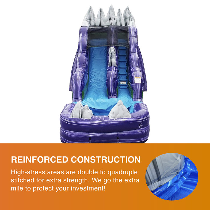 JumpOrange Dark Night 15' X 36' Inflatable Water Slide With Air Blower ...