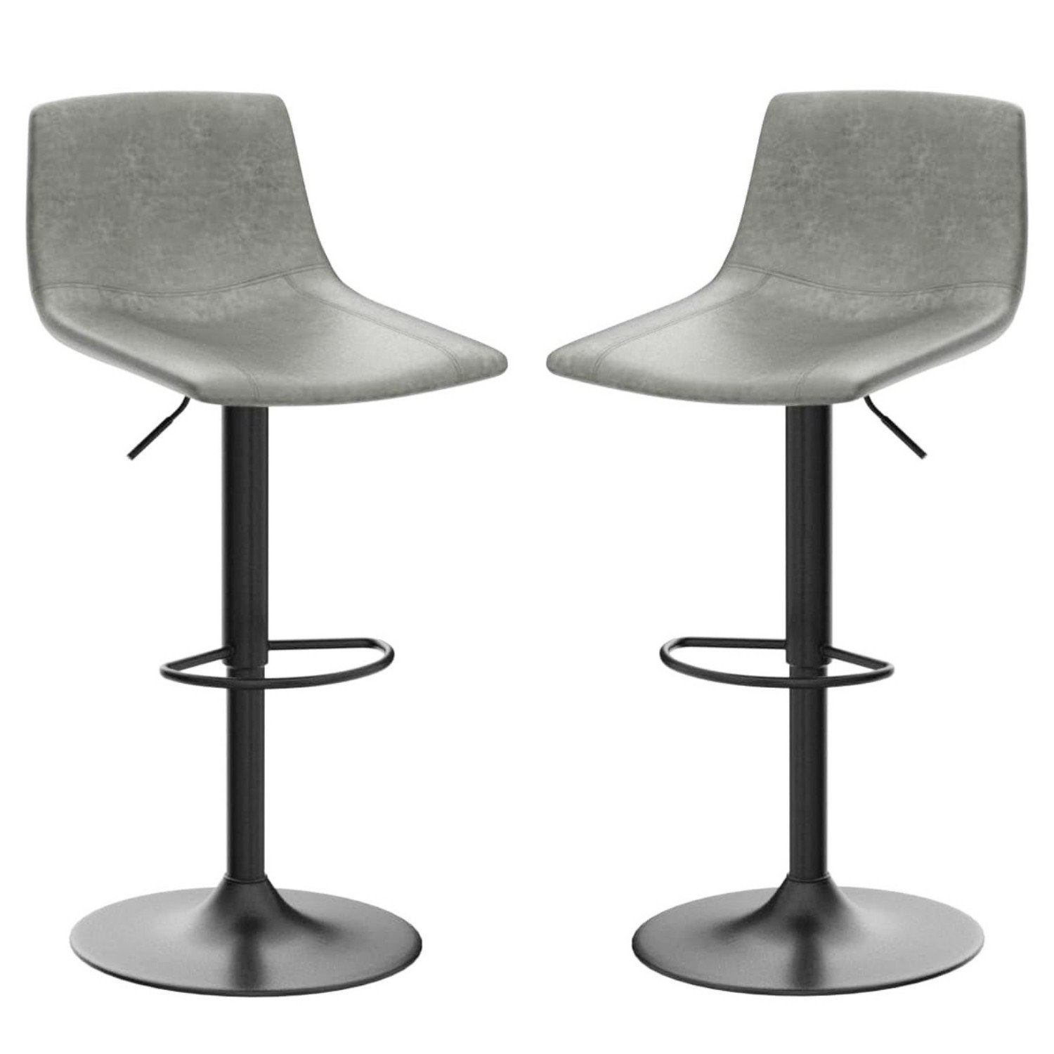 NIHAISHI Adjustable PU Leather Armless Bar Stools Set of 2 | Wayfair