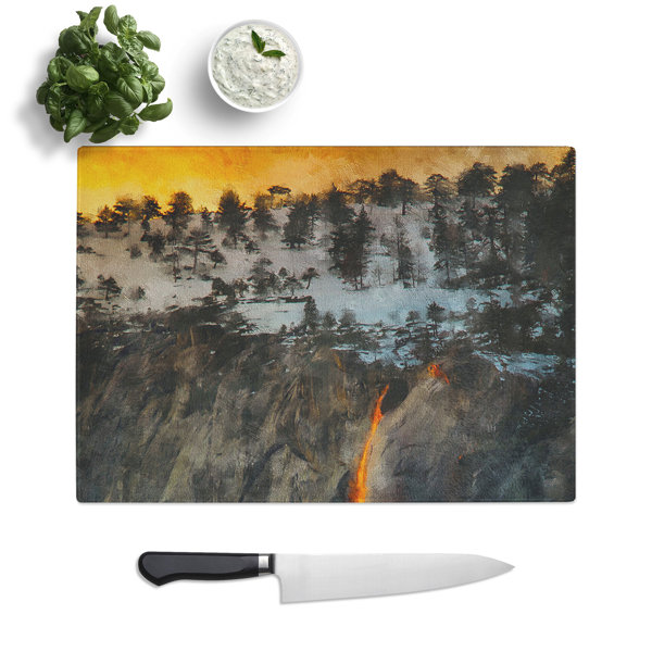 East Urban Home Lava Waterfall in Yosemite Painting Chopping Board ...