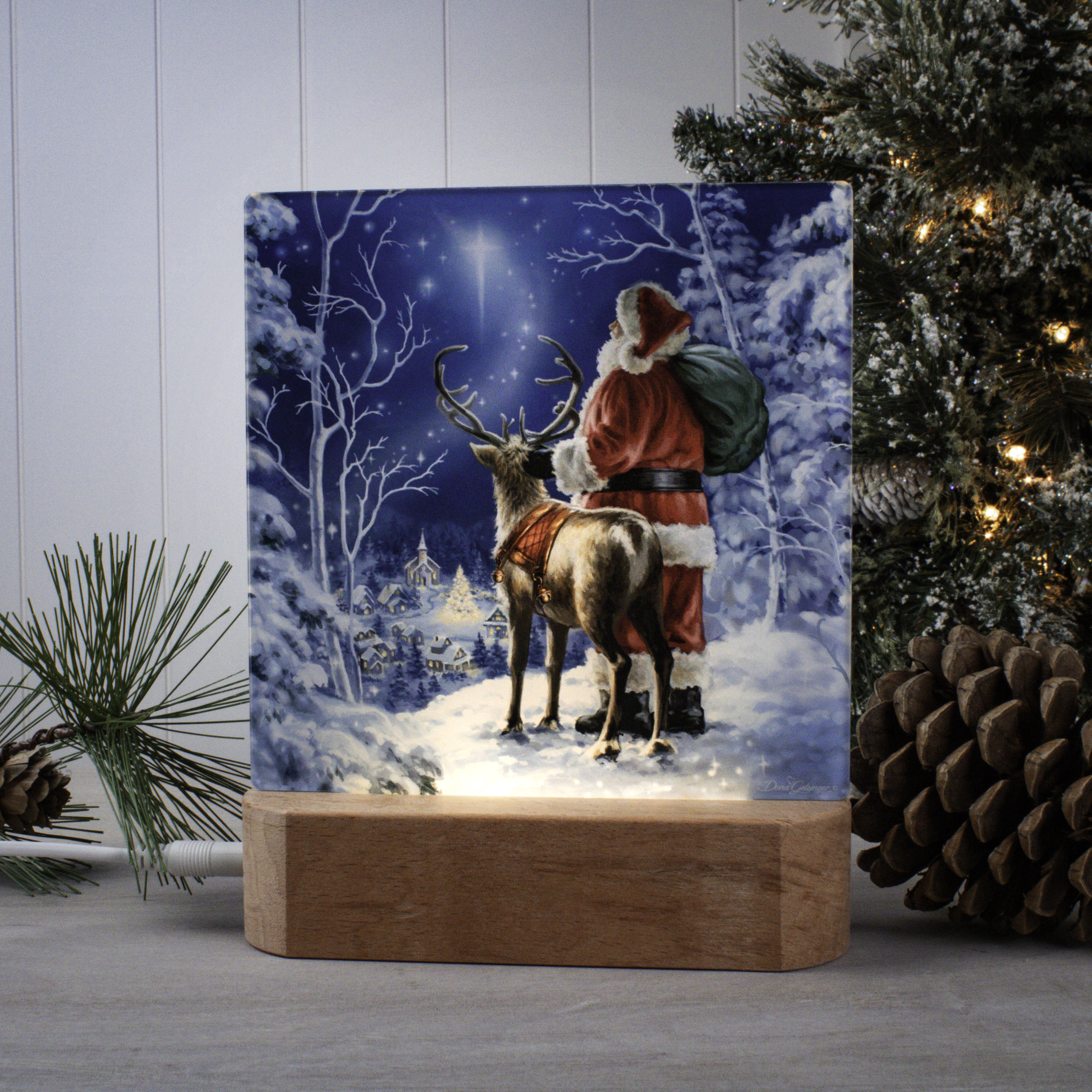 Glow Decor Starry Night Santa Night Light | Wayfair