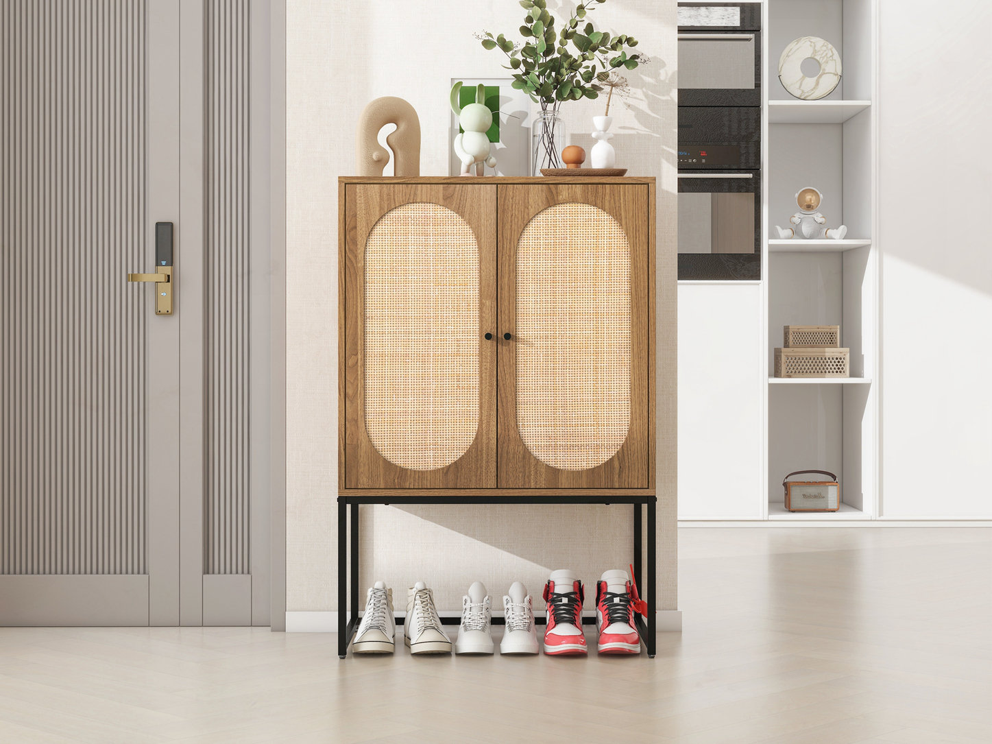 Dakota Fields Natural rattan bAllen 2 Door high cabinet - Wayfair Canada