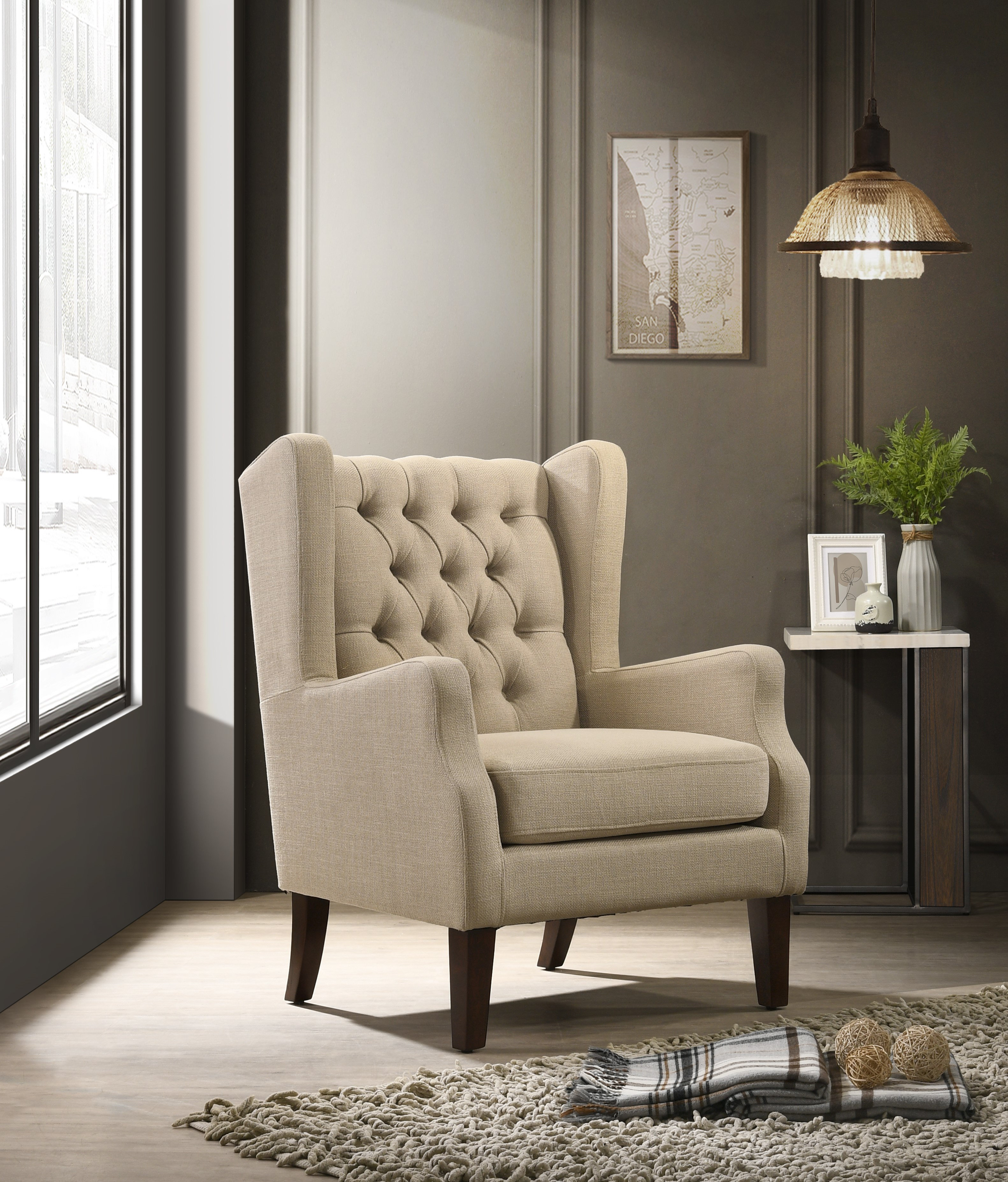 Lark Manor Upholstered Wingback Chair & Reviews | Wayfair