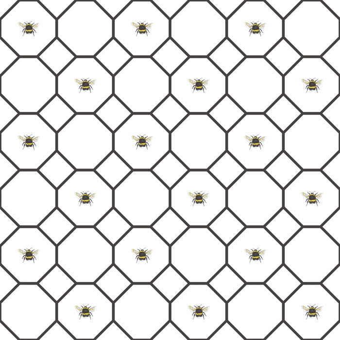 Galerie Wallcoverings Just Kitchens Geometric Bee Hive with Bees 33' L ...