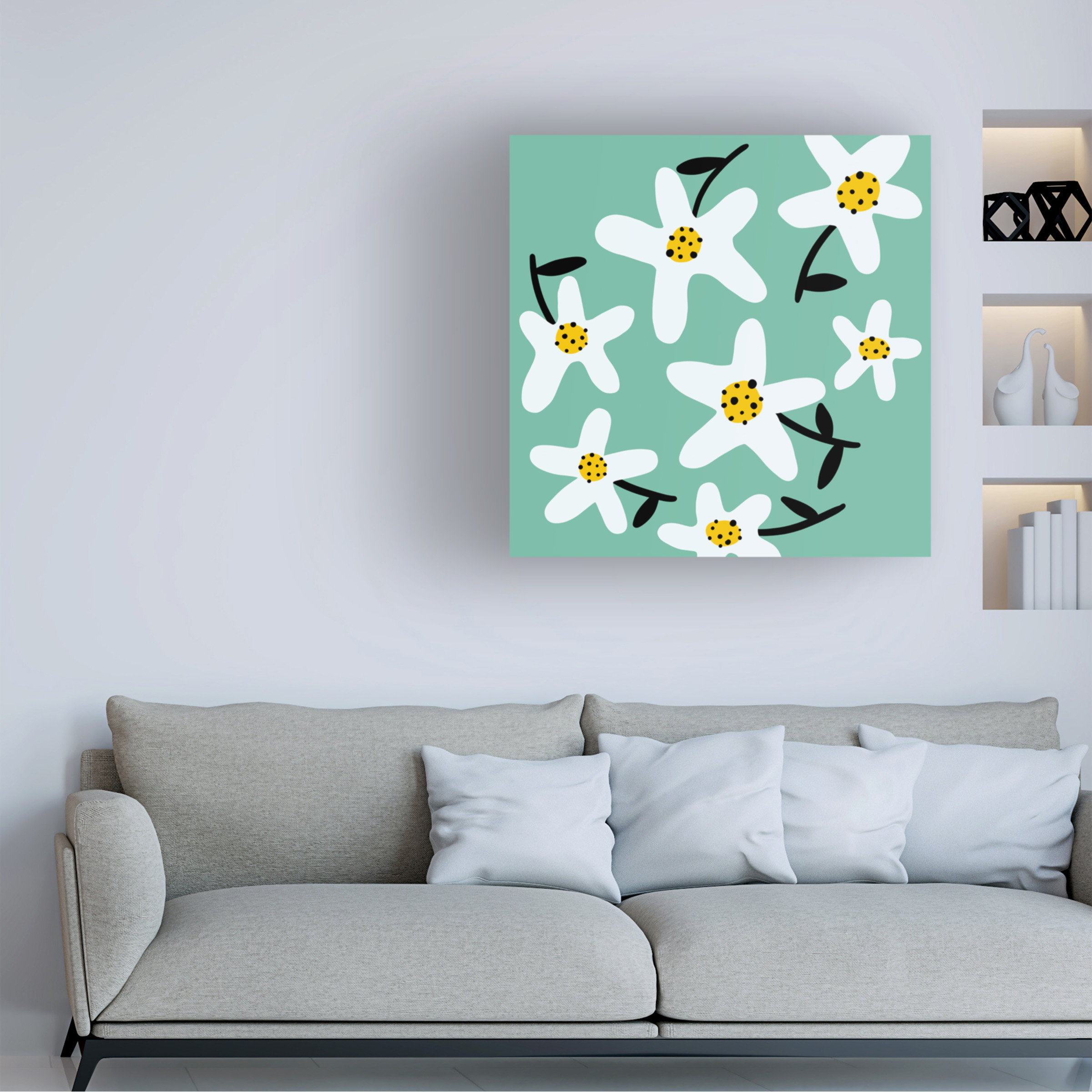 Wrought Studio Modern & Contemporary Daisy Rounds II On Canvas by ...