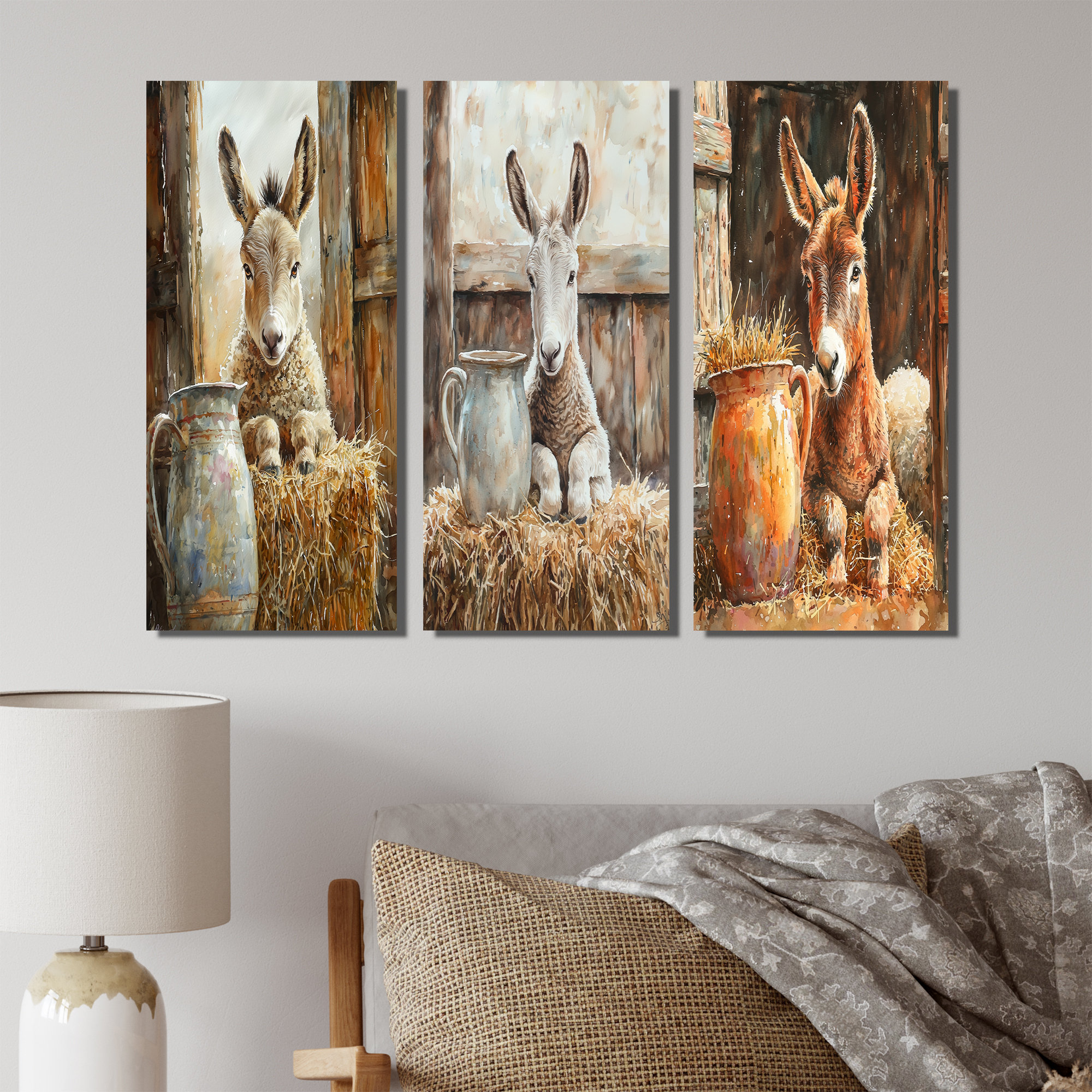 August Grove® Donkey Portrait At The Barn I - Donkey Wall Decor ...