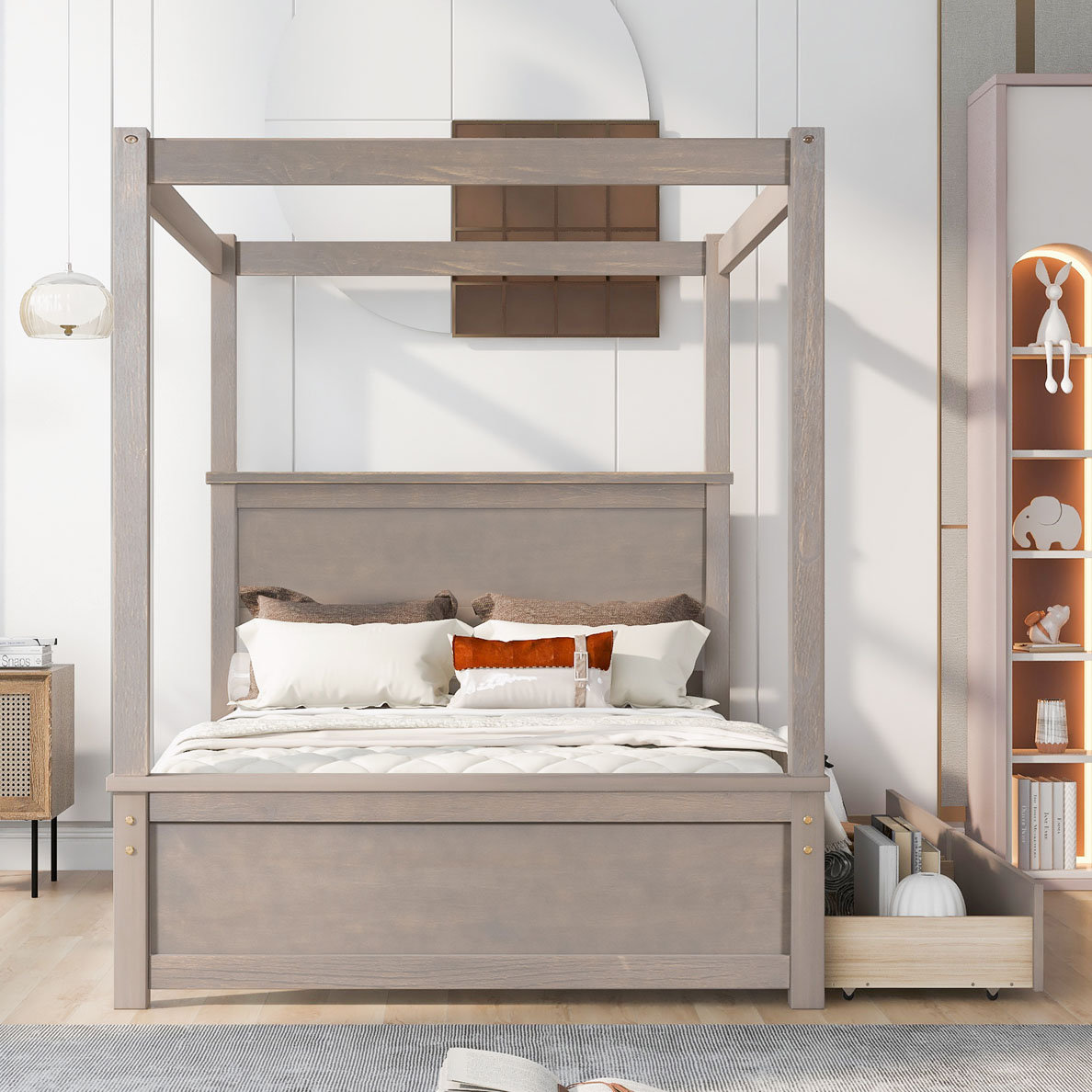 Lark Manor Wood Canopy Bed - Wayfair Canada