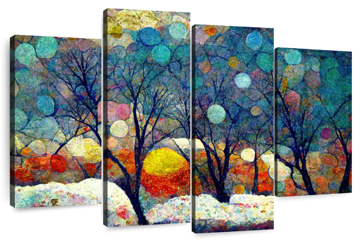 Millwood Pines Alvord Abstract Winter Tree Colors | Wayfair