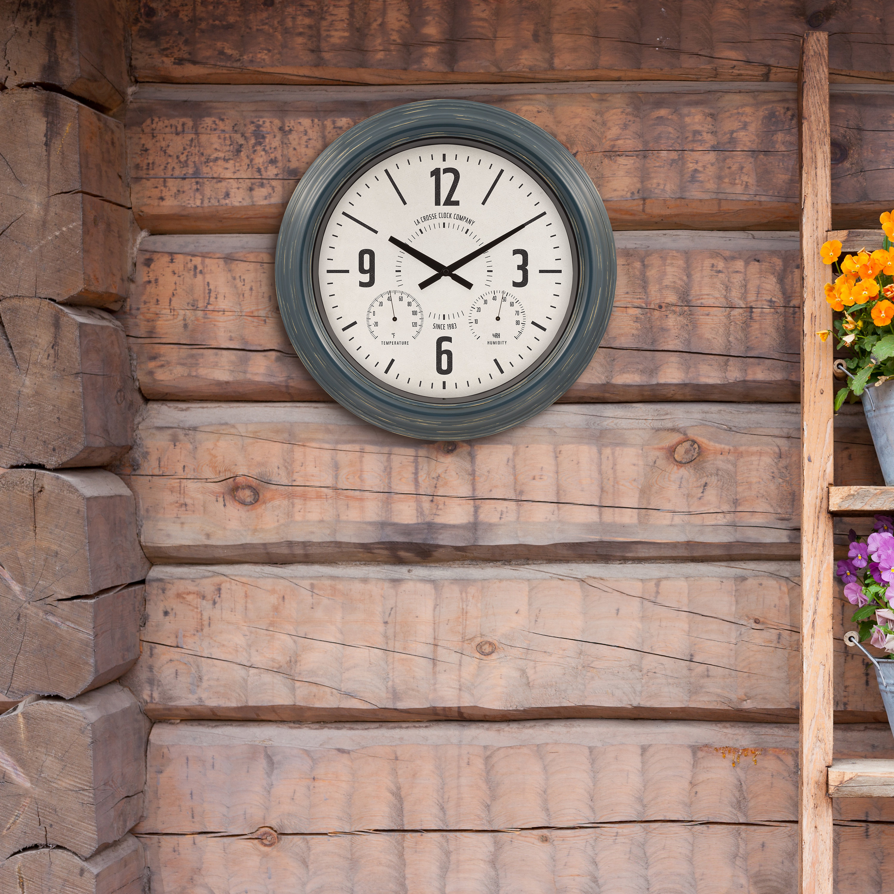 La Crosse Technology Hamilton 18.40" Outdoor Metal Quartz Clock with ...