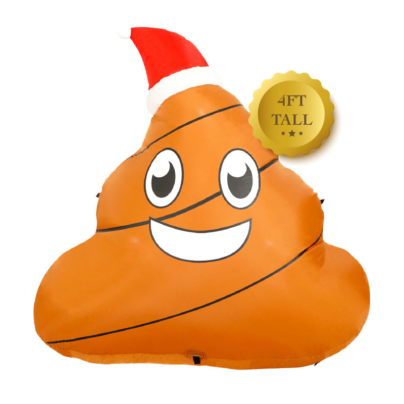 Latitude Run® 4FT Christmas Poop Inflatable with LED Lights – Giant ...