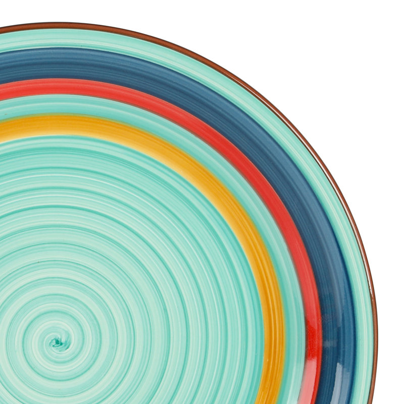 Gibson Home Rainbow 12 Piece Hand-Painted Stoneware Dinnerware Set ...