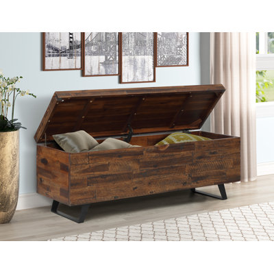 Steelside™ Coburn Solid Wood Storage Bench & Reviews | Wayfair