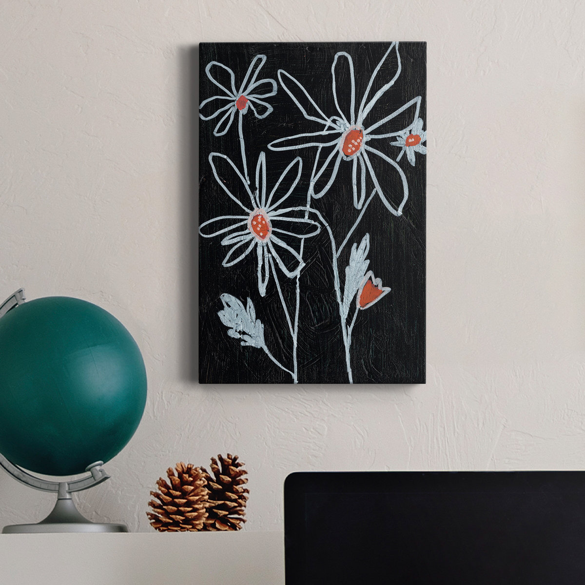 Winston Porter Flower Doodle II Premium Gallery Wrapped Canvas - Ready ...