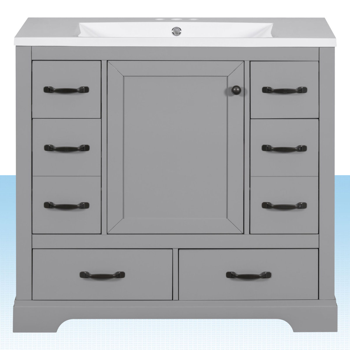 Winston Porter Raedon 36'' Single Bathroom Vanity with Ceramic Top ...
