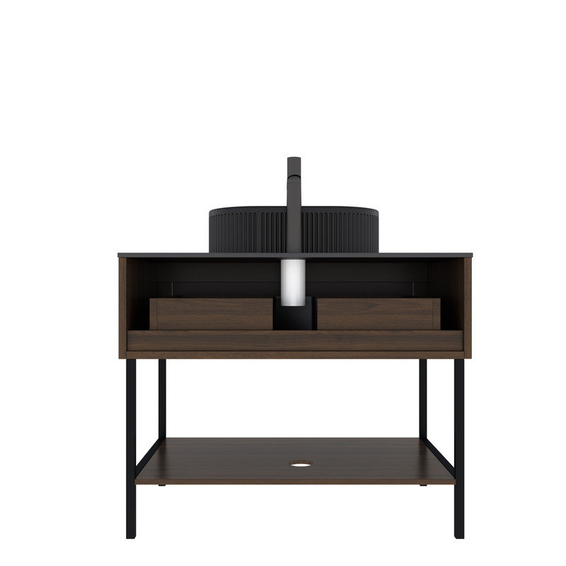 Ebern Designs 36" Bathroom Vanity with Black Ceramic Sink,Vanity with ...