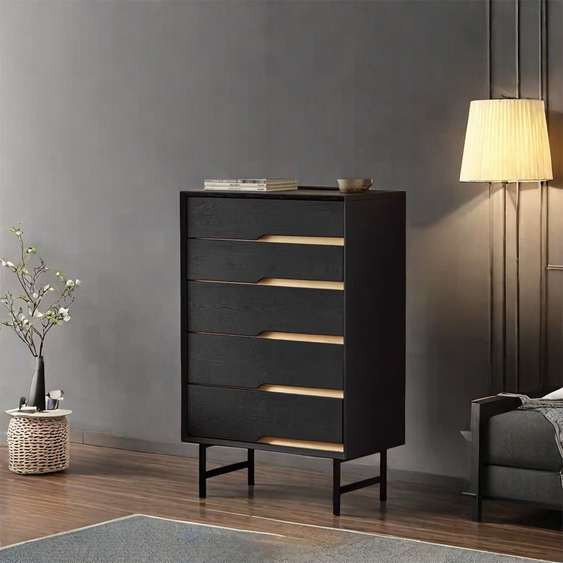 Vivid Space Creation Elegant Storage Cabinet with Hidden Handles ...